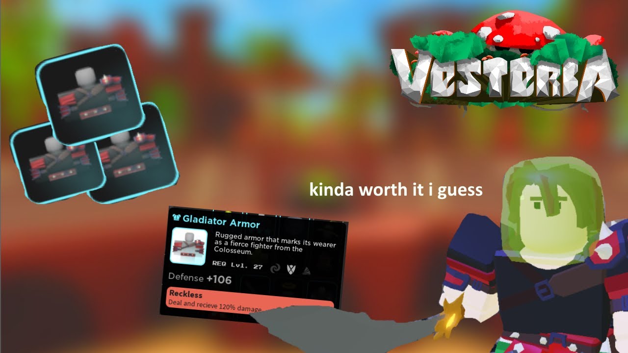 Buying Gladiator Armor again (Vesteria) - YouTube
