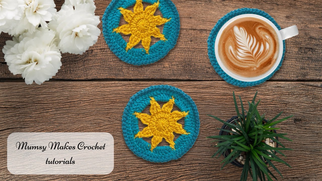 Make these beautiful Sun coasters | Crochet tutorial for sun coasters ...