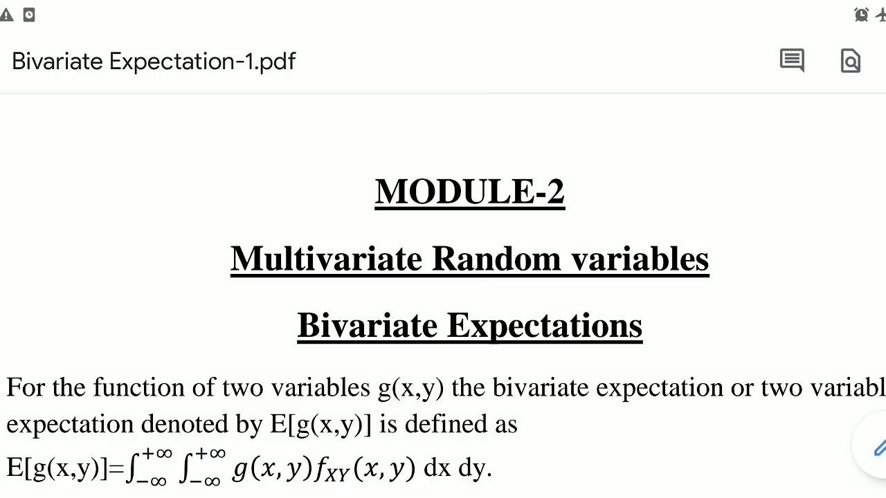 Bivariate Expectations -1(MP) - YouTube