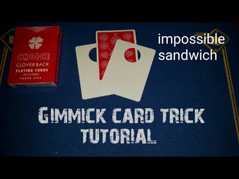 Gimmick card trick tutorial/impossible sandwich card trick - YouTube
