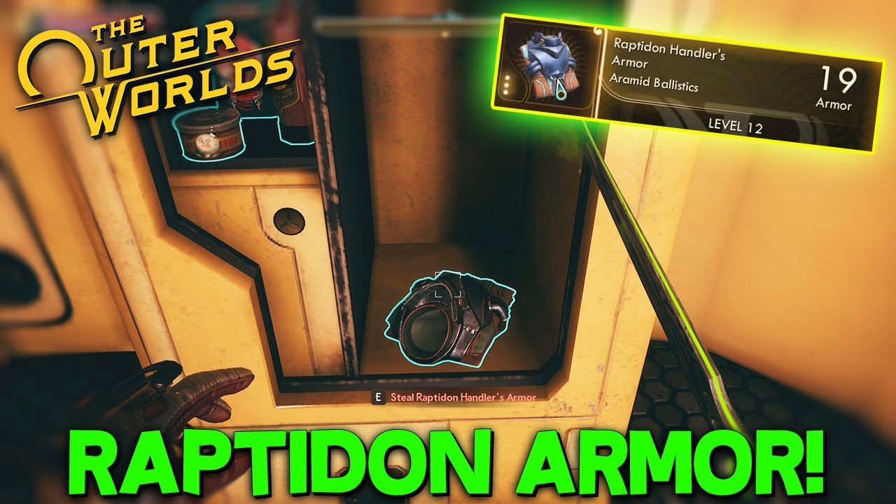 The Outer Worlds - Raptidon Handler's Armor Location Guide! - YouTube