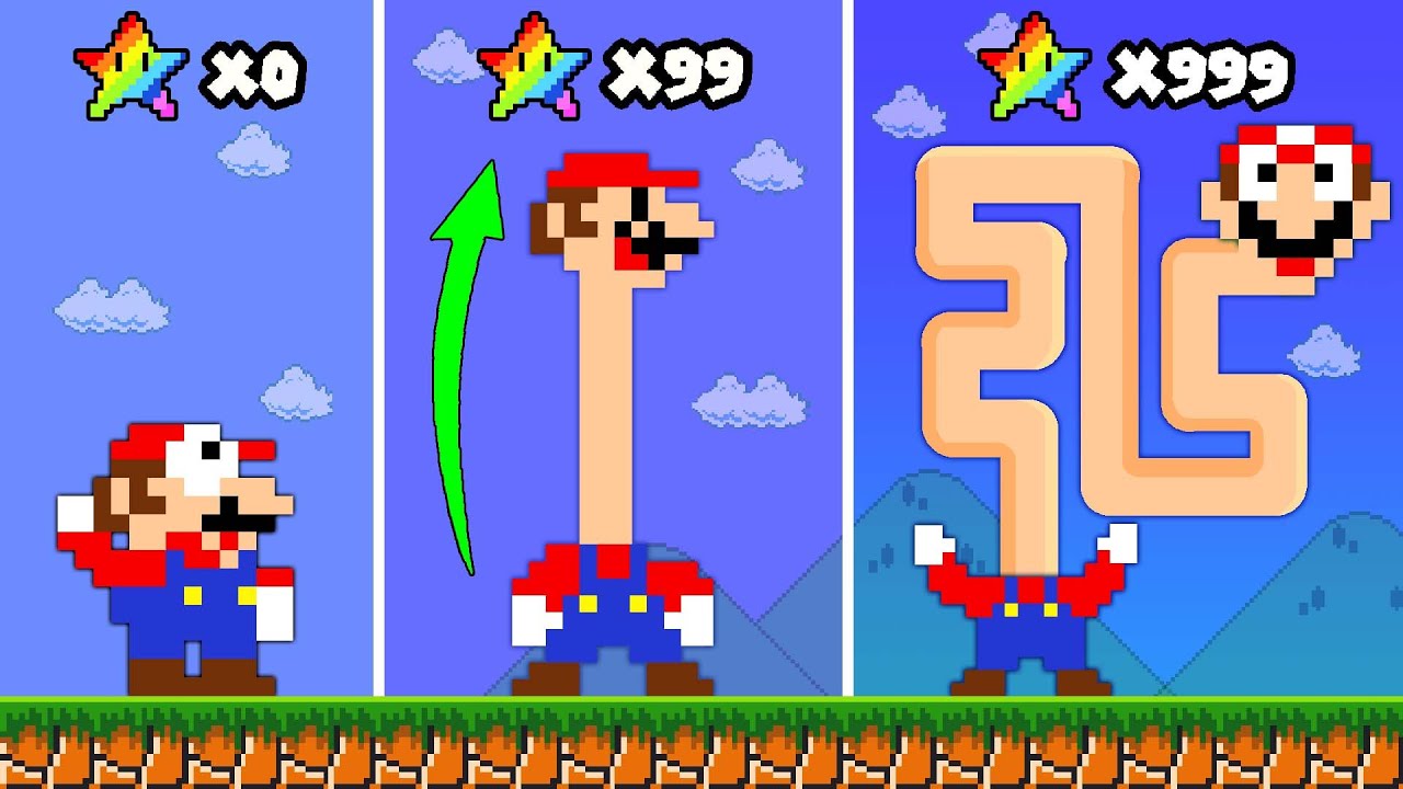 Mario STRETCHES but Every Seed Makes Mario Becomes Stretches Infinitely ...