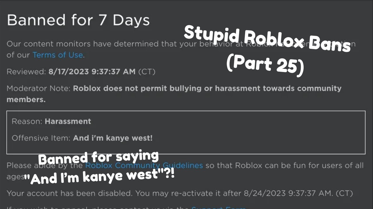 Stupid and Funny Roblox Bans | Part 25 - YouTube