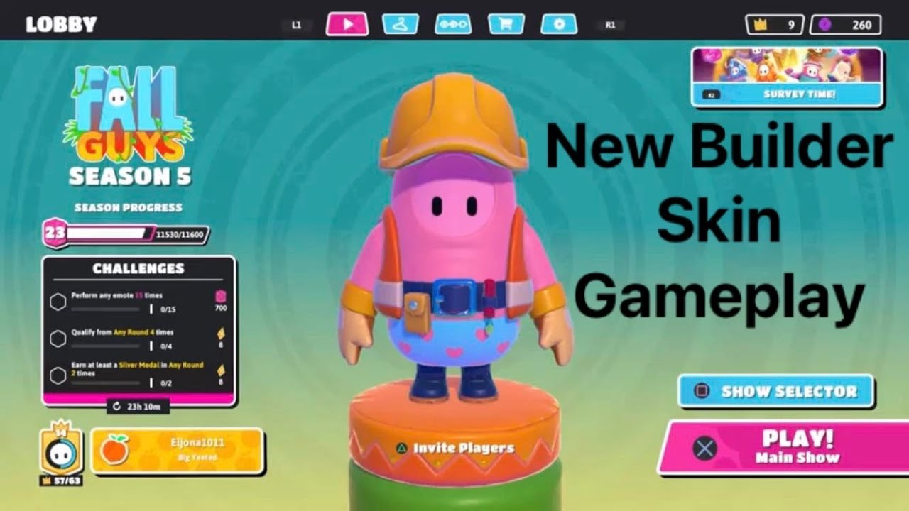 Fall Guys: Gameplay of New Builder Outfit - YouTube