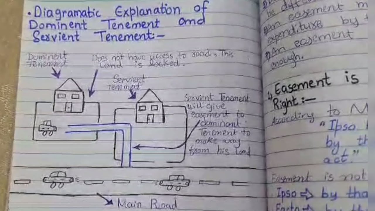 what is easement writen notes Dominent Tenement and Servient Temenet ...