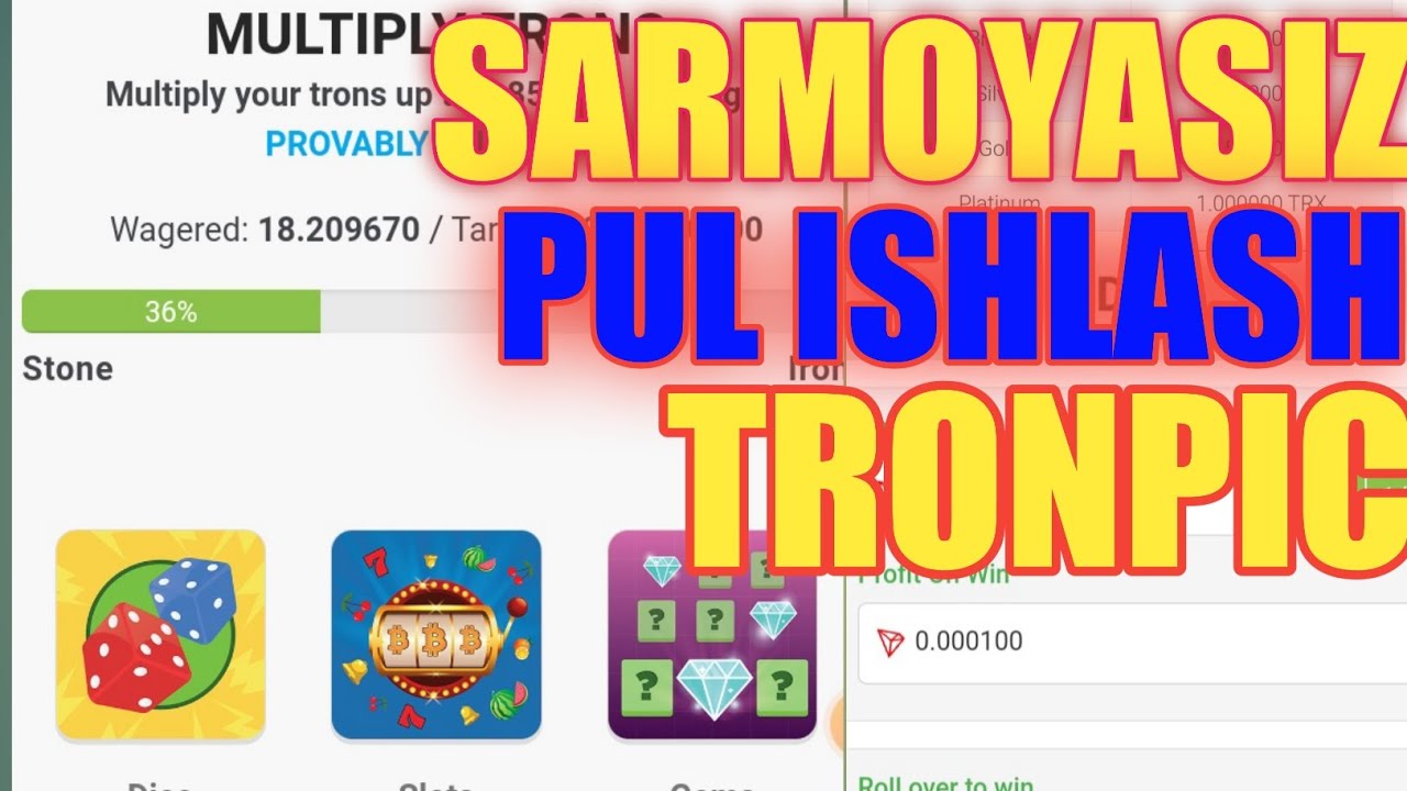 TRONPIC SAYTIDA SARMOYASIZ PUL ISHLASH sayt silkasi apisaniyada - YouTube