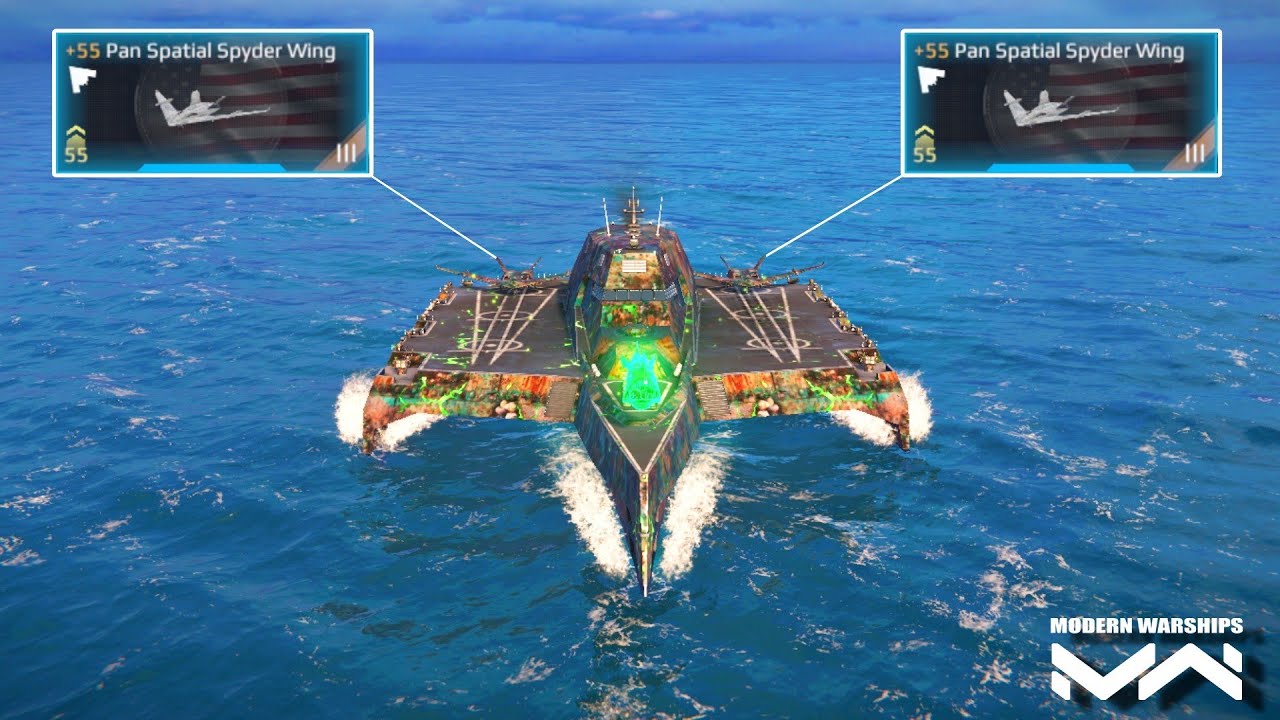 Modern Warships: FS OCEAN AVENGER - Using 2x 'Pan Spatial Spyder Wing ...