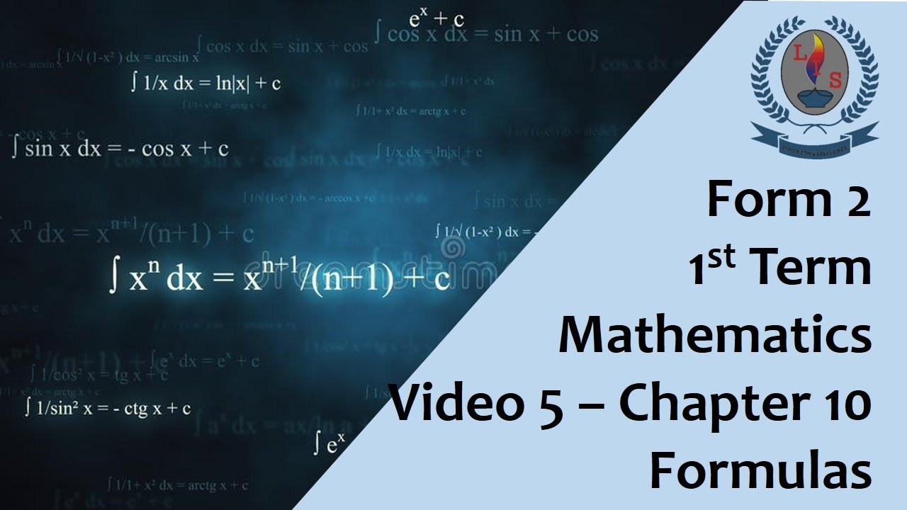 Form 2 - 1st Term - Mathematics - Video 5 - Chapter10 - Formulas - YouTube
