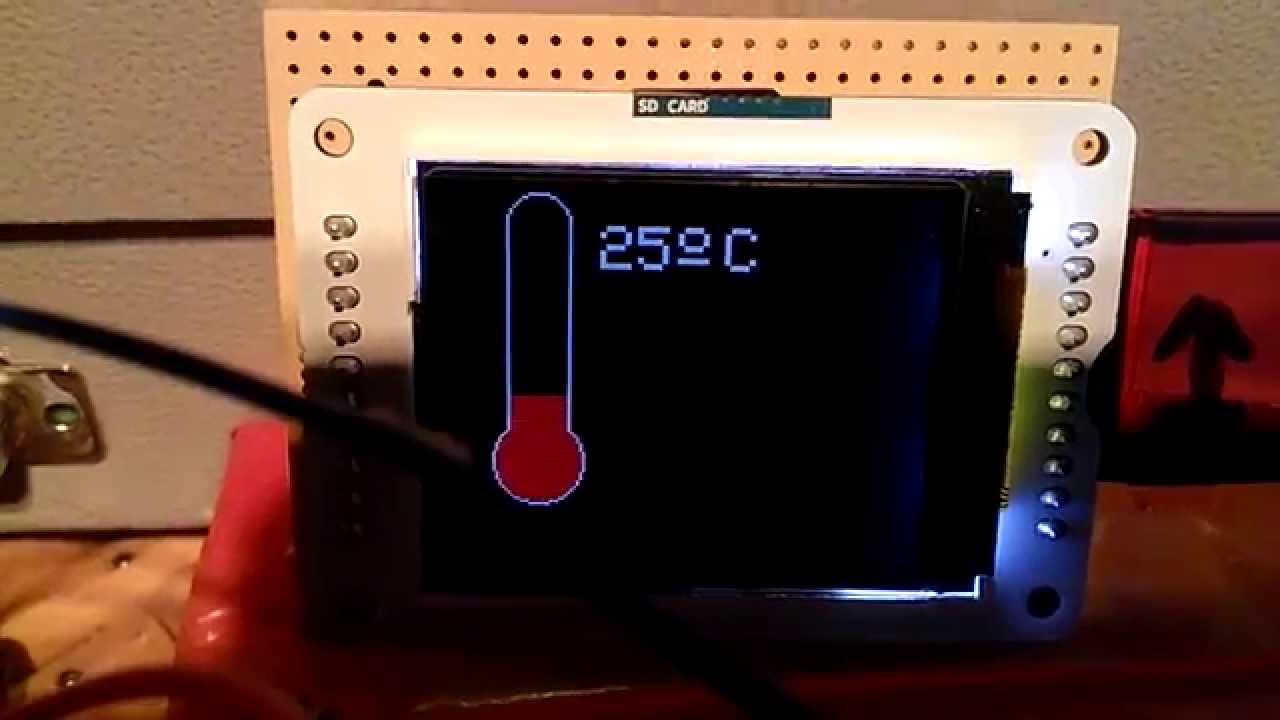 Arduino TFT thermomètre et liaison I²C - YouTube