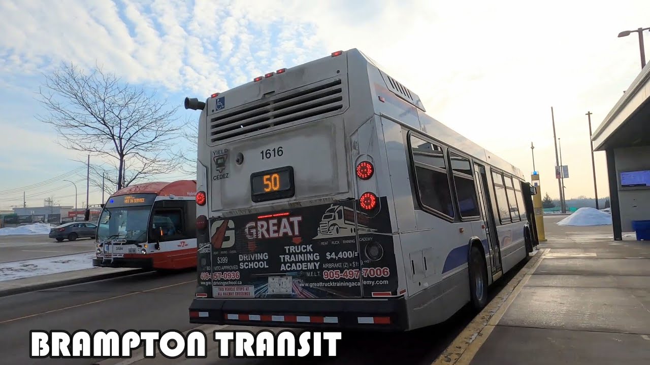 Brampton Transit Route 50 Bus Ride From Humber College Bus Terminal To ...