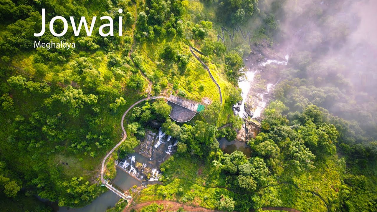 E03 II Kolkata to Meghalaya - Jowai - Tyrshi Waterfall - Drone view ...