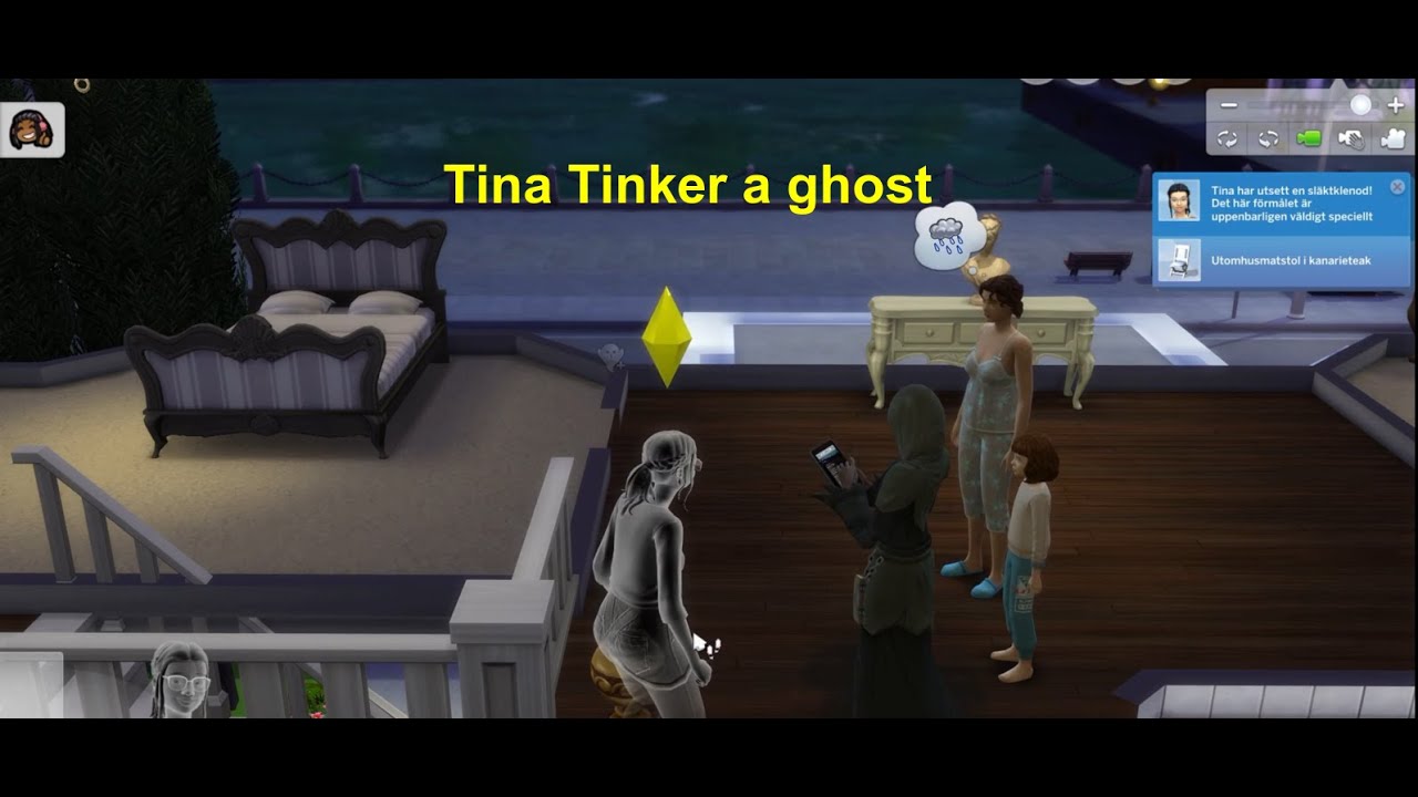 Sims 4 Life and Death Tina Tinker turned into a ghost - YouTube