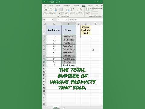 How to Count Unique Values in Excel - YouTube