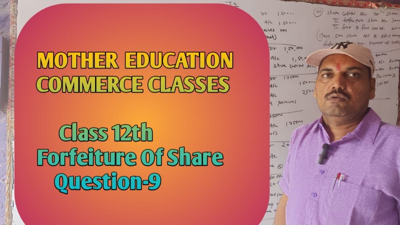 for class-12th question number -9th forfeited share and re issue - YouTube