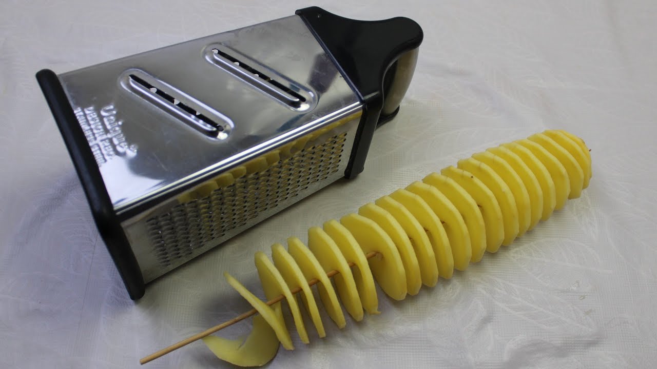 How to make a spiral potato cutter at home || DIY Spiral potato slicer ...