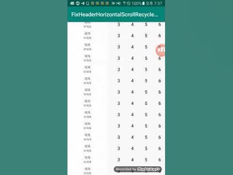 Android fixed header and horizontal scroll in recyclerview - YouTube