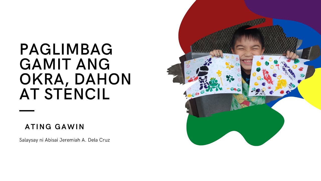 Paglilimbag gamit ang Okra, Dahon at Stencil - YouTube