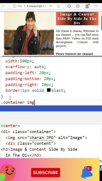 Align Image And Text Side By Side HTML CSS - YouTube