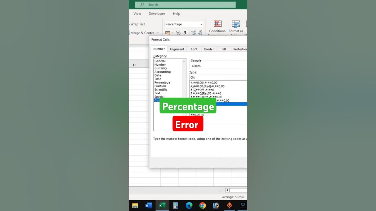 How to fix percentage error in Excel #percentage #exceltips #exceltricks - YouTube
