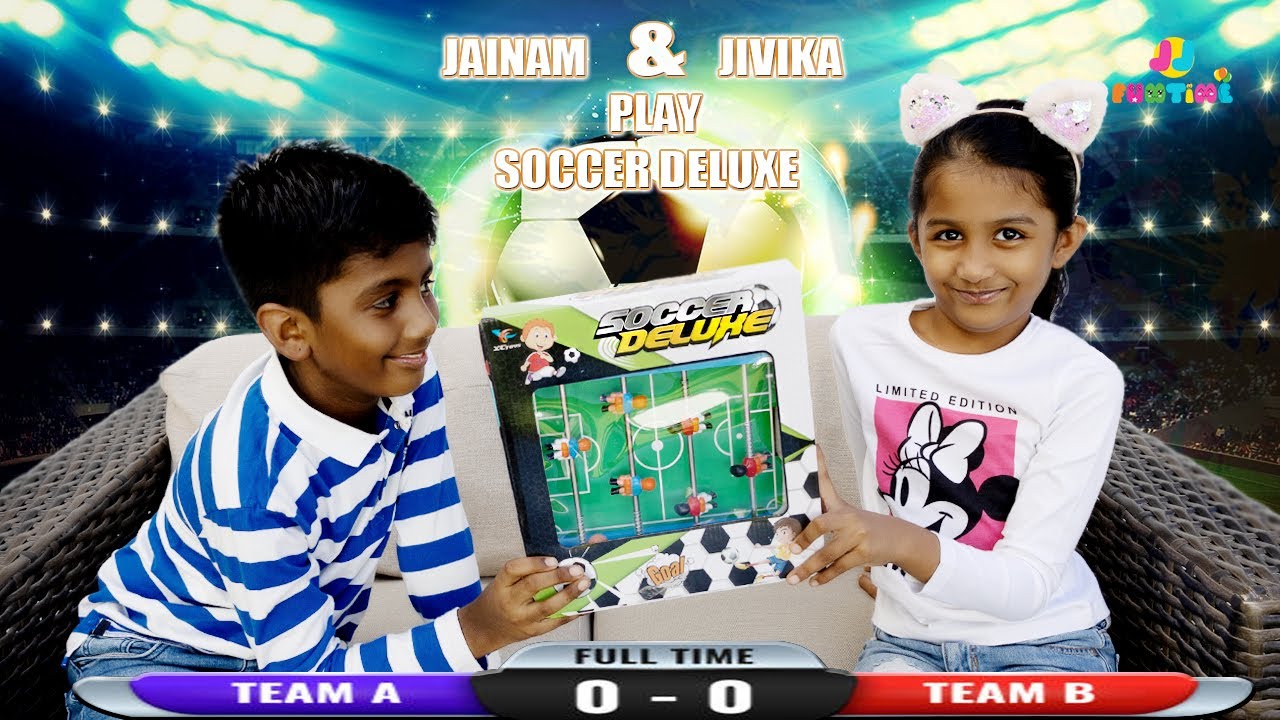 Soccer Deluxe with Jainam and Jivika on JJ Funtime - YouTube