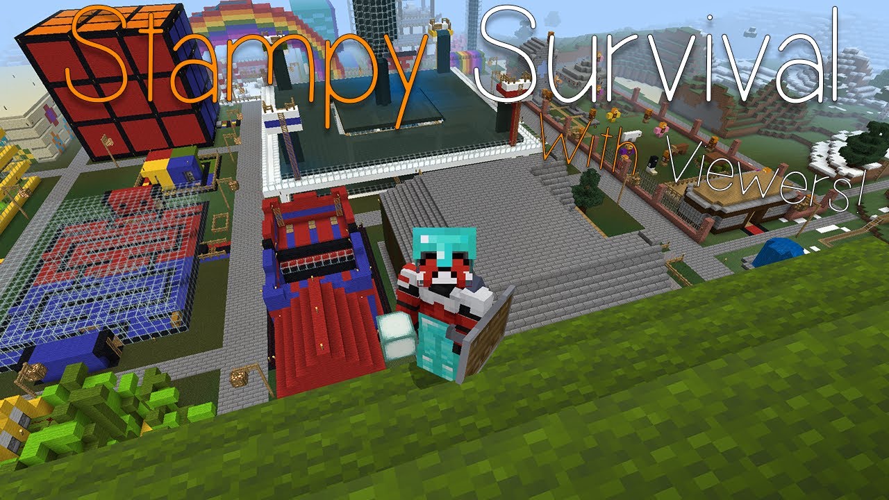 Building Stampy's Lovely World In Minecraft Survival Mode - Live! - YouTube