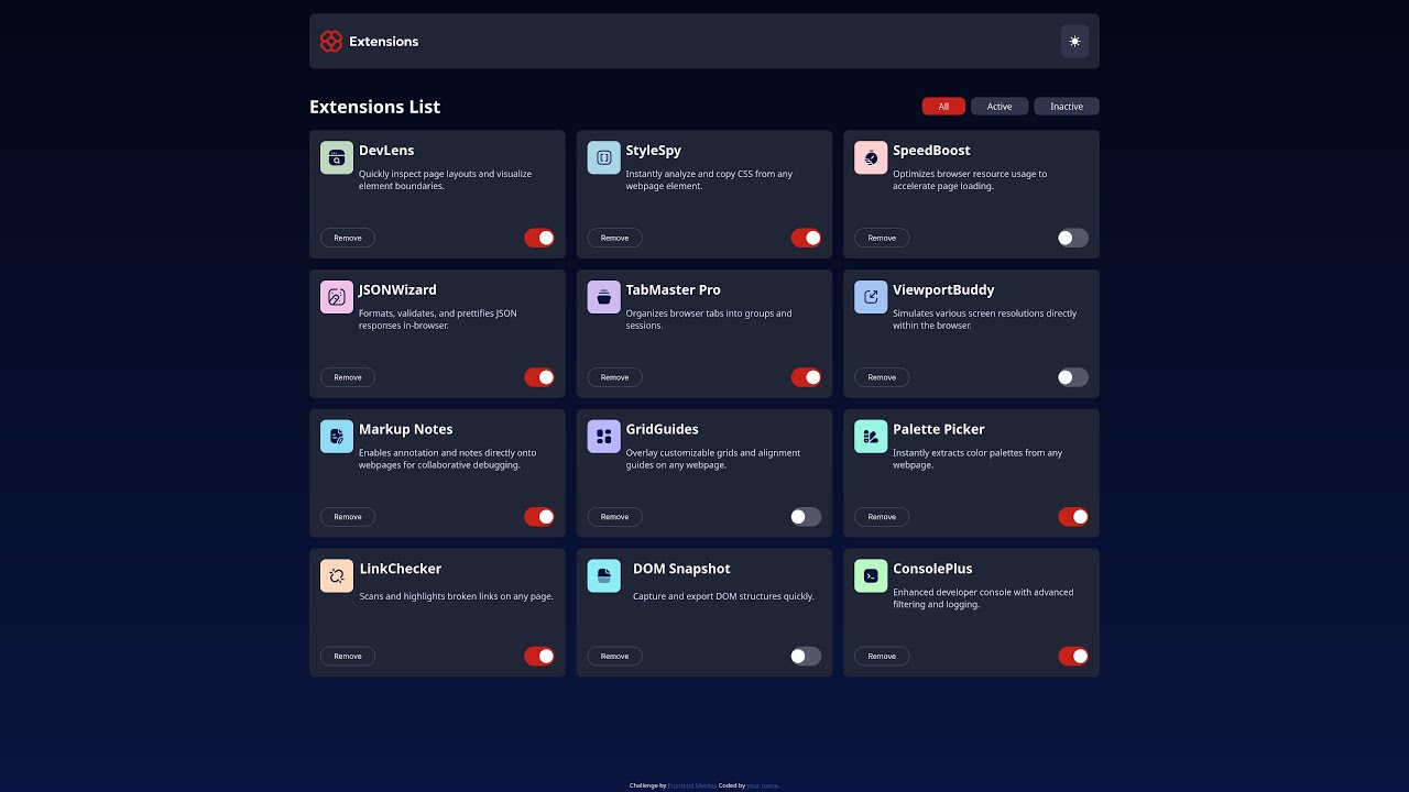 2025 Frontend mentor browser extension manager ui solution using web ...