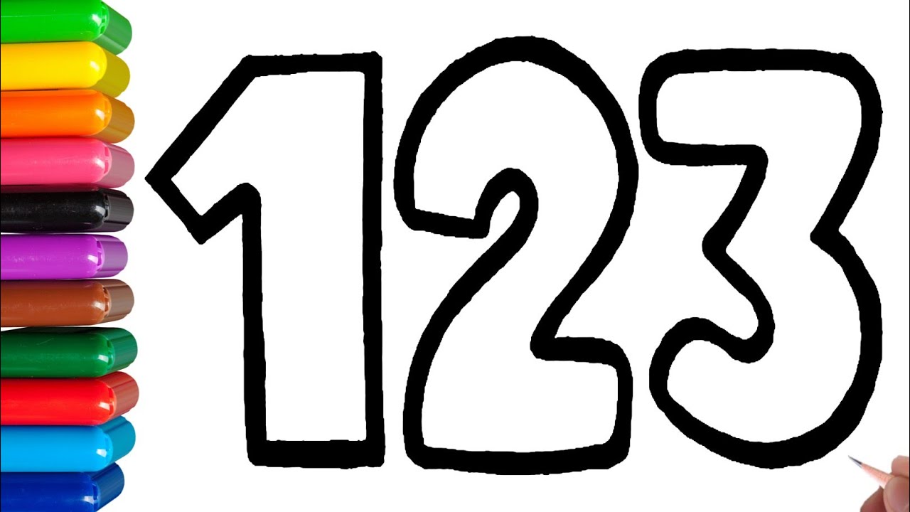 Learn 123 Drawing and Coloring for Kids Toddlers - How to Draw 123 easy ...