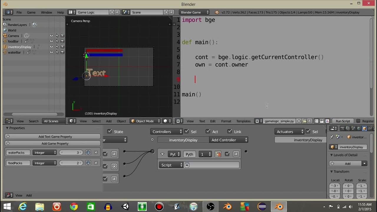 UPBGE - Advanced Survival Game Inventory System Python - YouTube