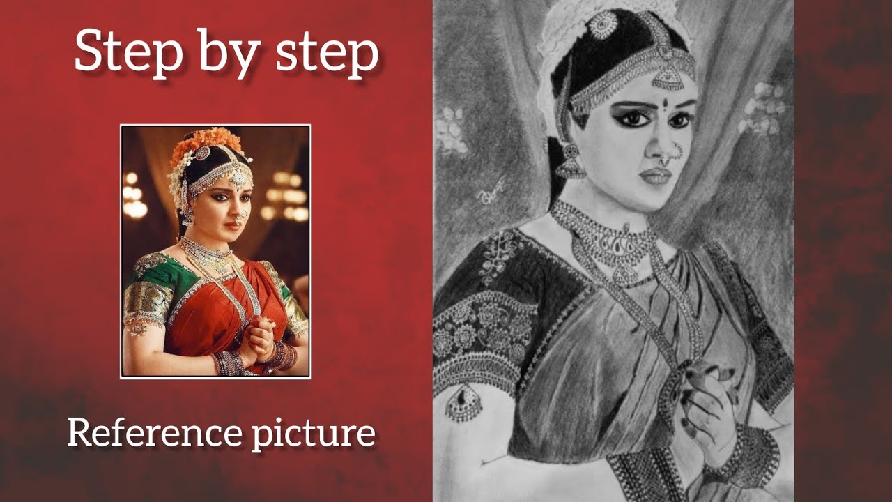 chandramukhi 2 kangana ranaut pencil drawing| Step by step| My art ...