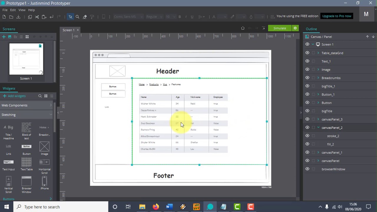 membuat rancangan program dengan tools mockup Justinmind - YouTube