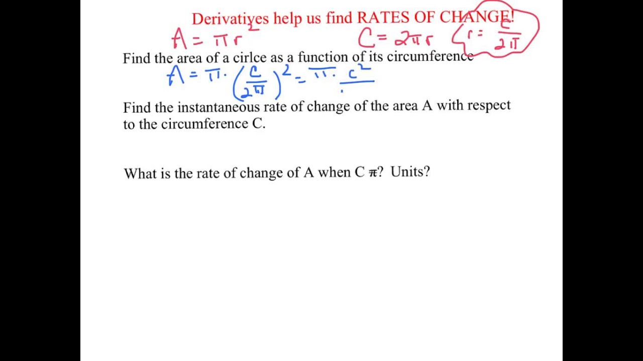 Calculus Finding Rates of Change and Motion - YouTube