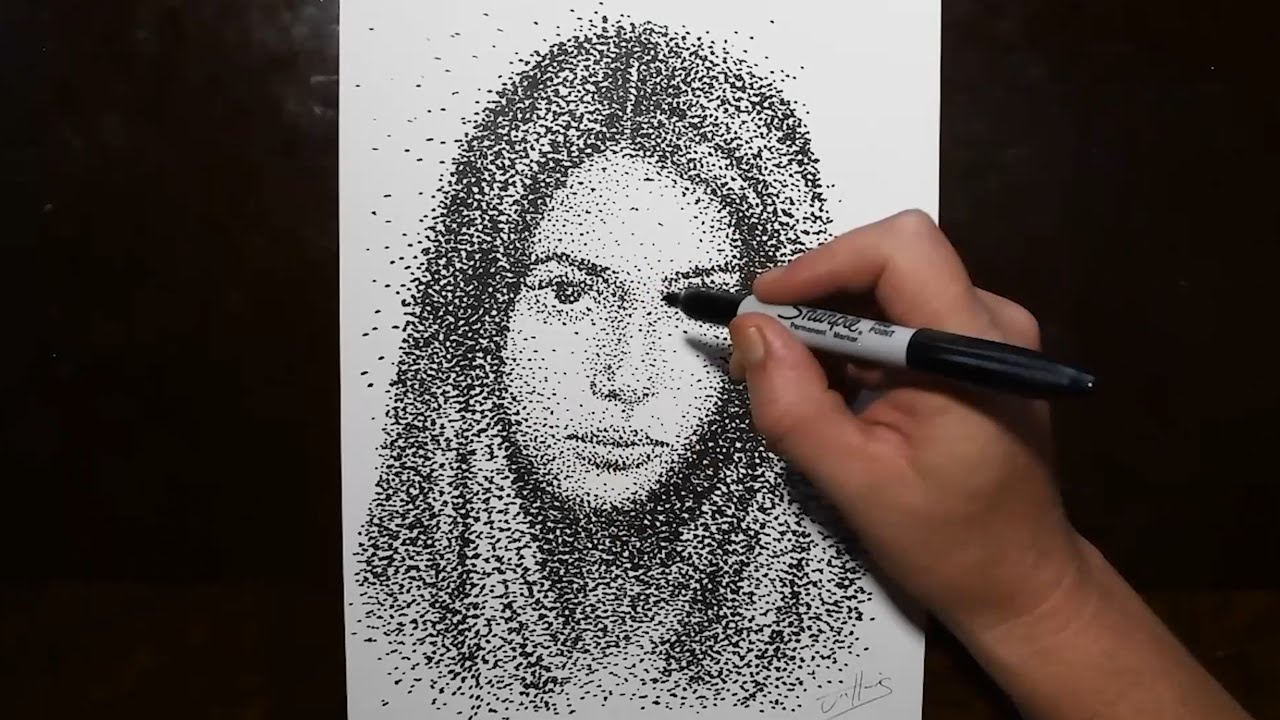 Amazing Stippling Technique with a Sharpie | How to Draw a Girls ...