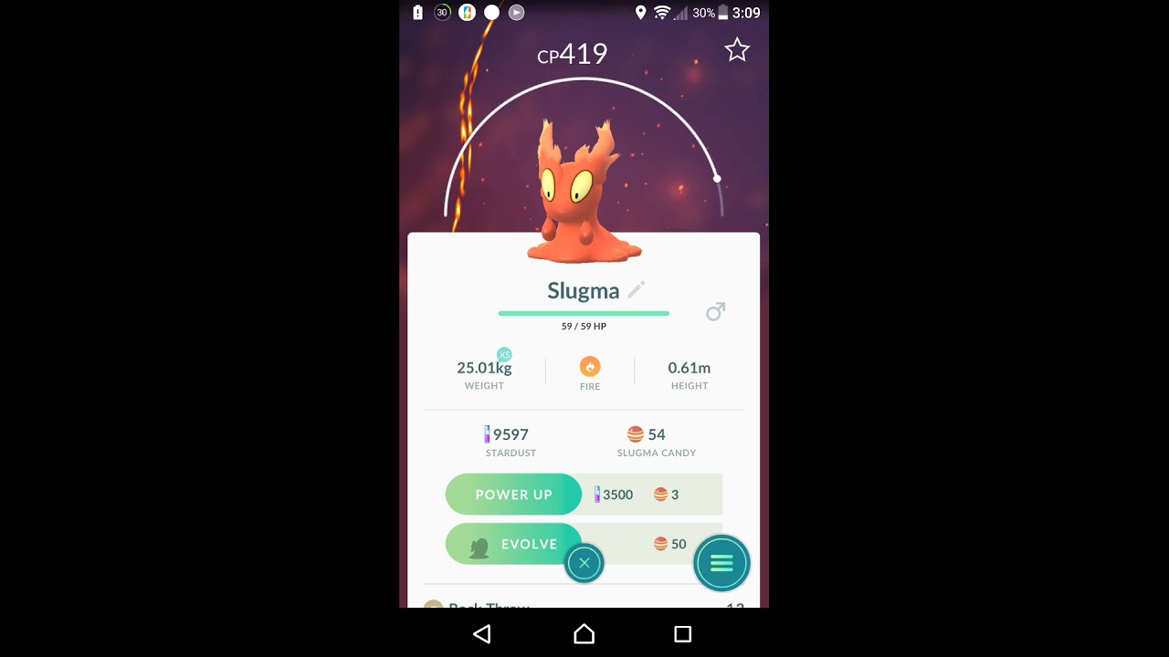 Slugma evolves into magcargo - YouTube