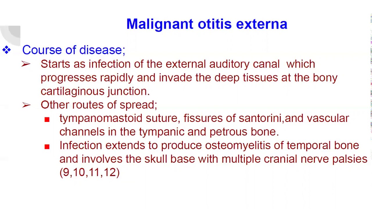 Malignant otitis externa - YouTube