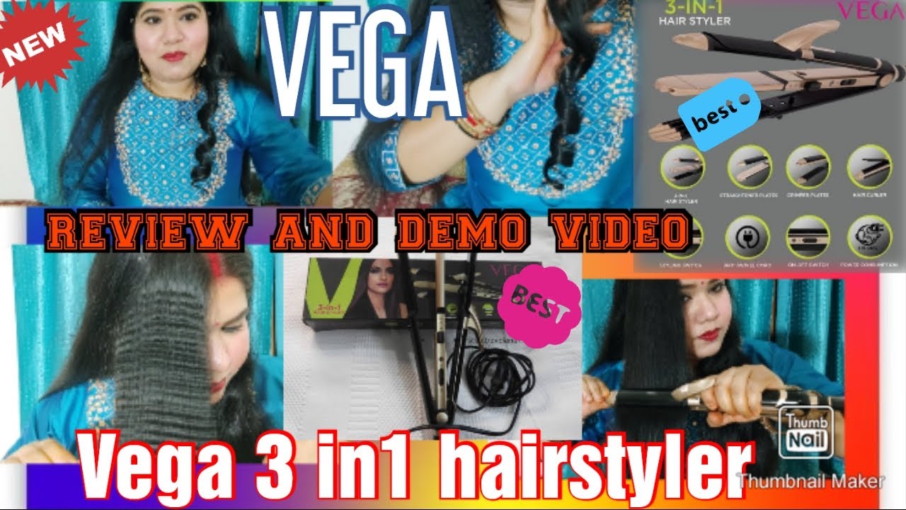 VEGA 3 in 1 hair styler full review and demo video🧏‍♀️ party hairstyle ...