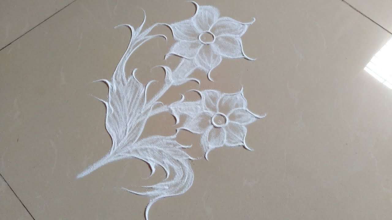 Fast rapid and time saving white rangoli design by Jyoti Raut Rangoli ...