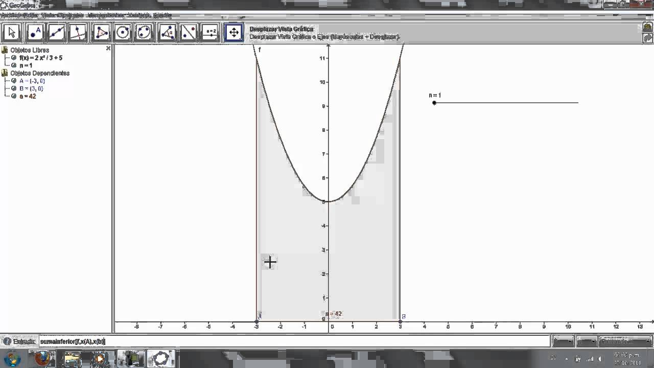 Aplicación de la integral definida (GeoGebra) - YouTube