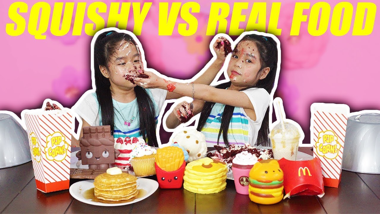 SQUISHY FOOD VS REAL FOOD CHALLENGE!! - YouTube