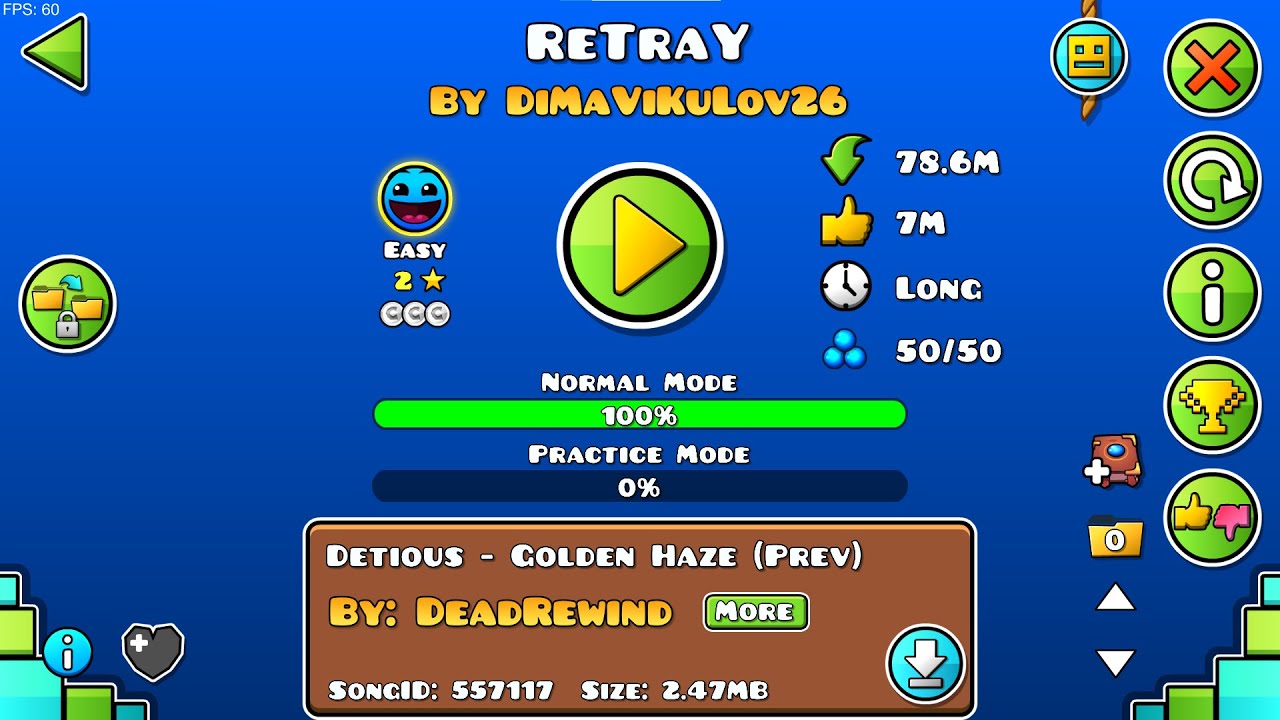 Geometry Dash Retray Level Gameplay - YouTube