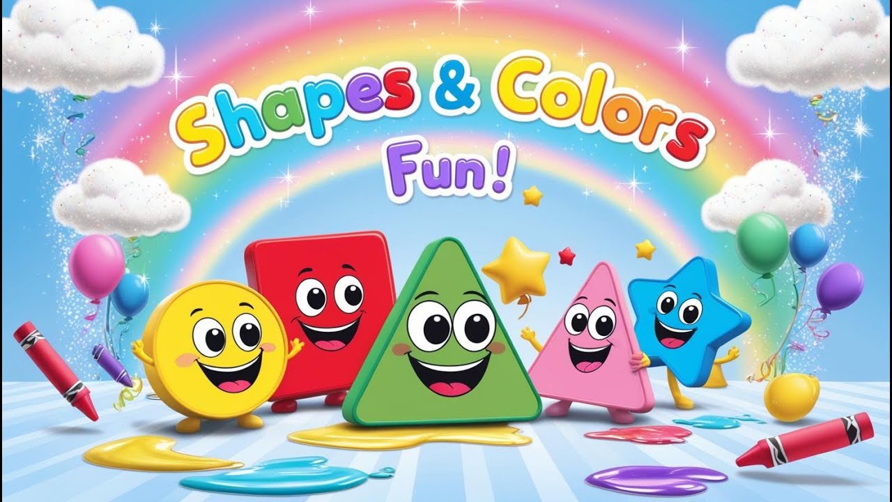 Learn Shapes & Colors for Toddlers | Fun Song for Kids | Nursery Rhymes ...