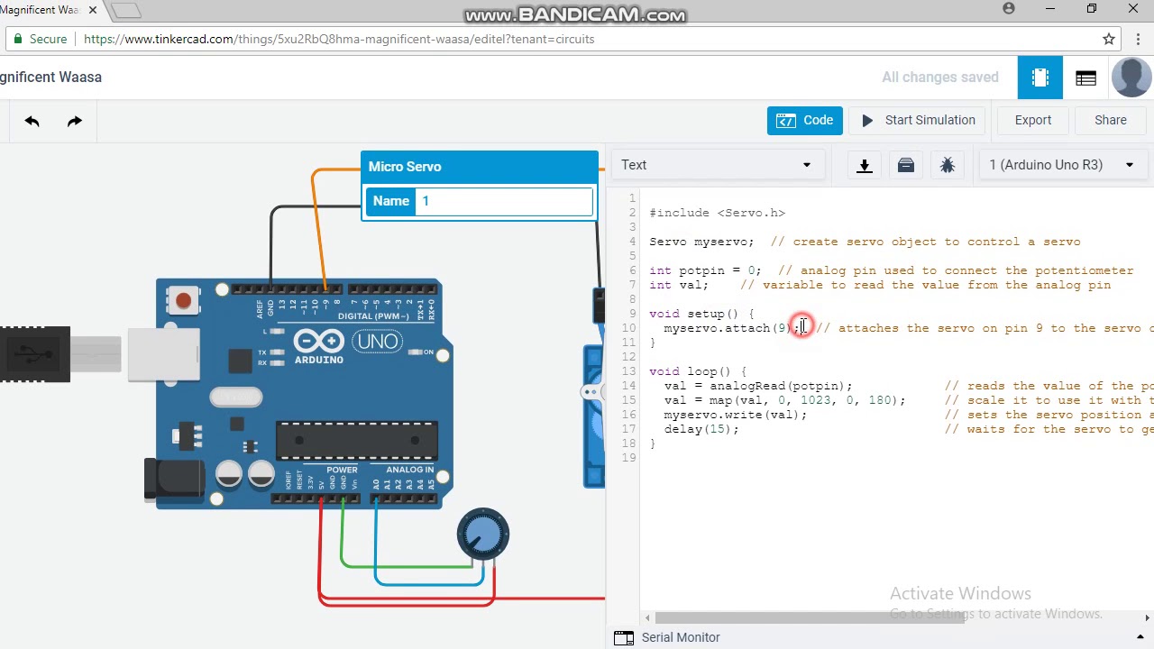 Basic Arduino lagi : servo Motor | Anak SD juga Bisa| Tinkercad ...
