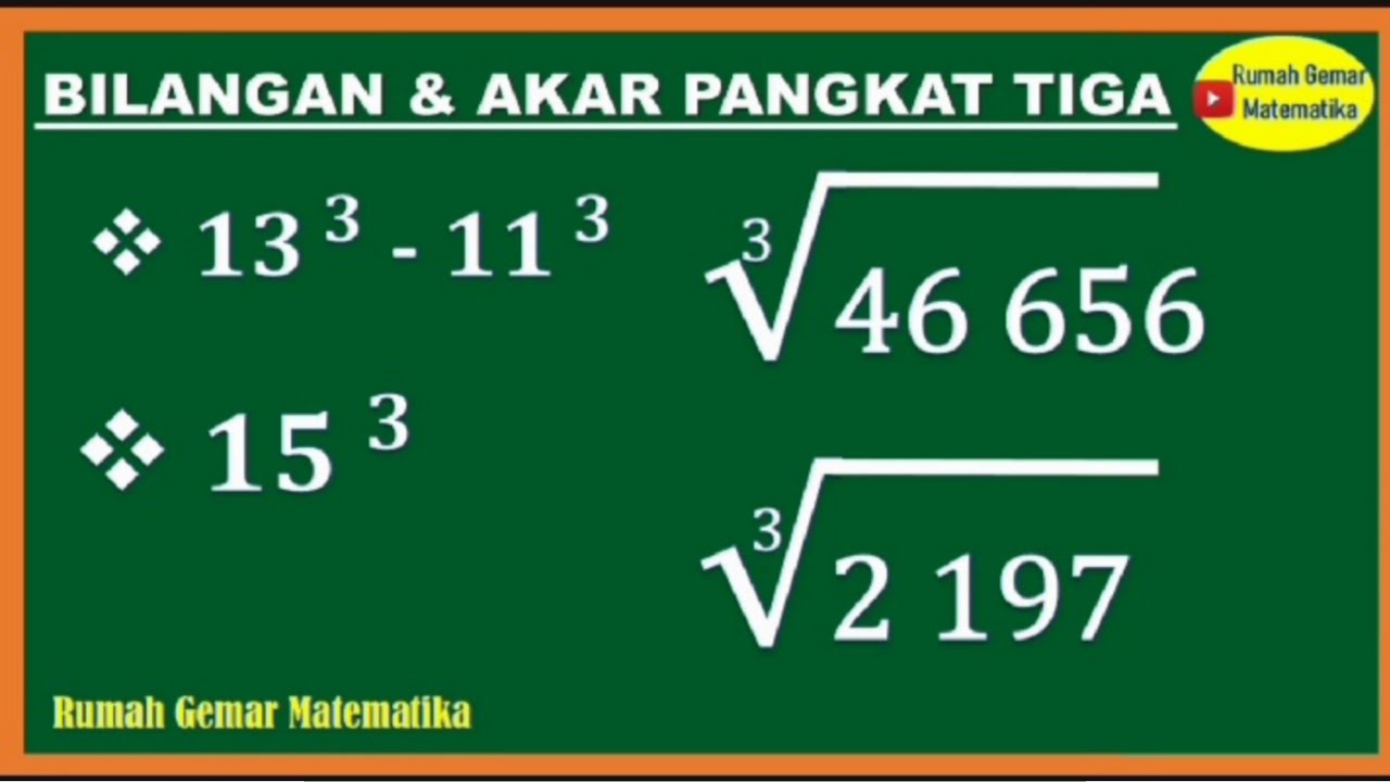 CARA MUDAH MENGHITUNG AKAR PANGKAT TIGA dan BILANGAN PANGKAT 3 - YouTube