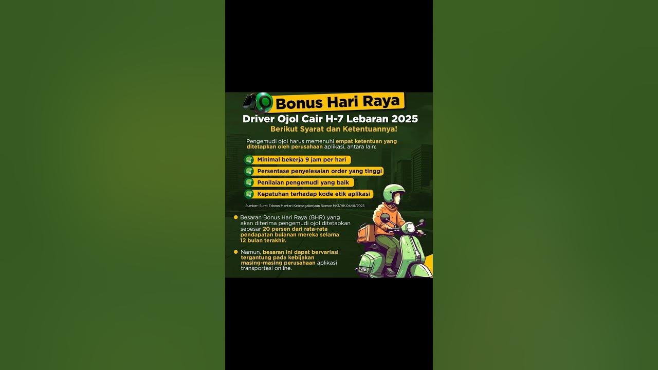 "BONUS THR LEBARAN 2025 DRIVER OJOL SEGERA CAIR H-7": SIMAK BERIKUT SYARAT - KETENTUANNYA - YouTube