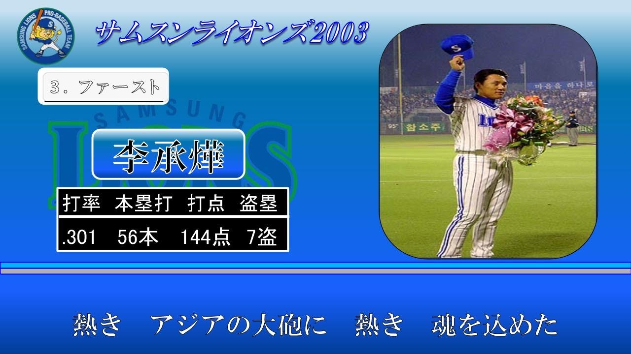 【過去行きましたKBO版】2003年サムスンライオンズ1-9 - YouTube