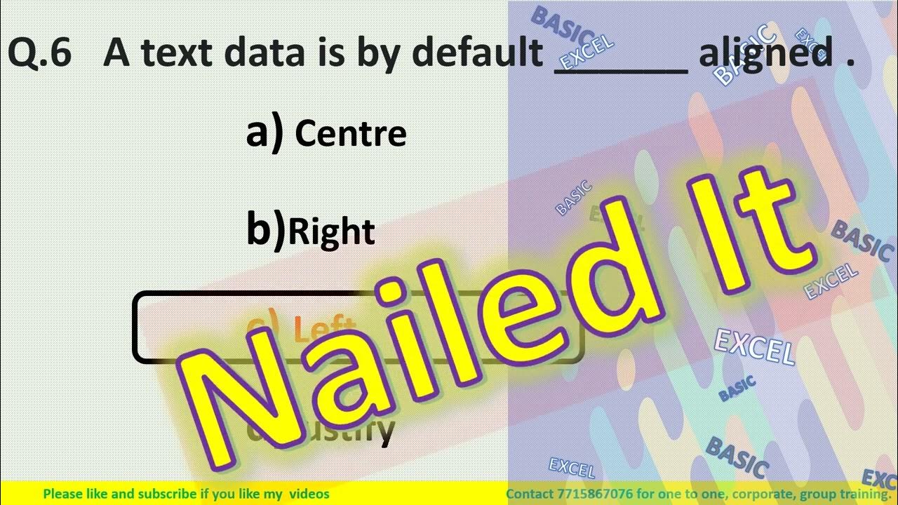 Basic Excel MCQ - Beginner level Excel Practice Questions - @VaaUglobal ...