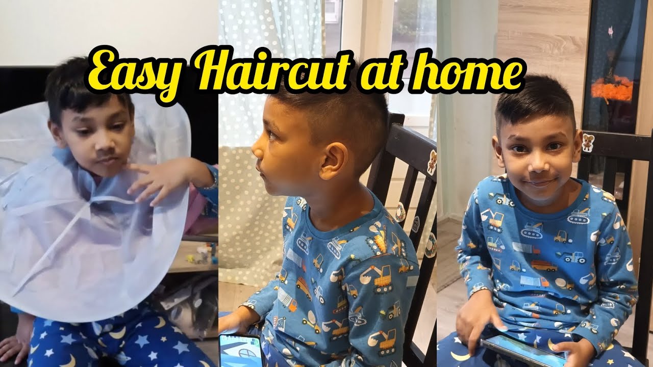 Simple Easy Haircut At Home || step by step haircut tutorials || kids ...