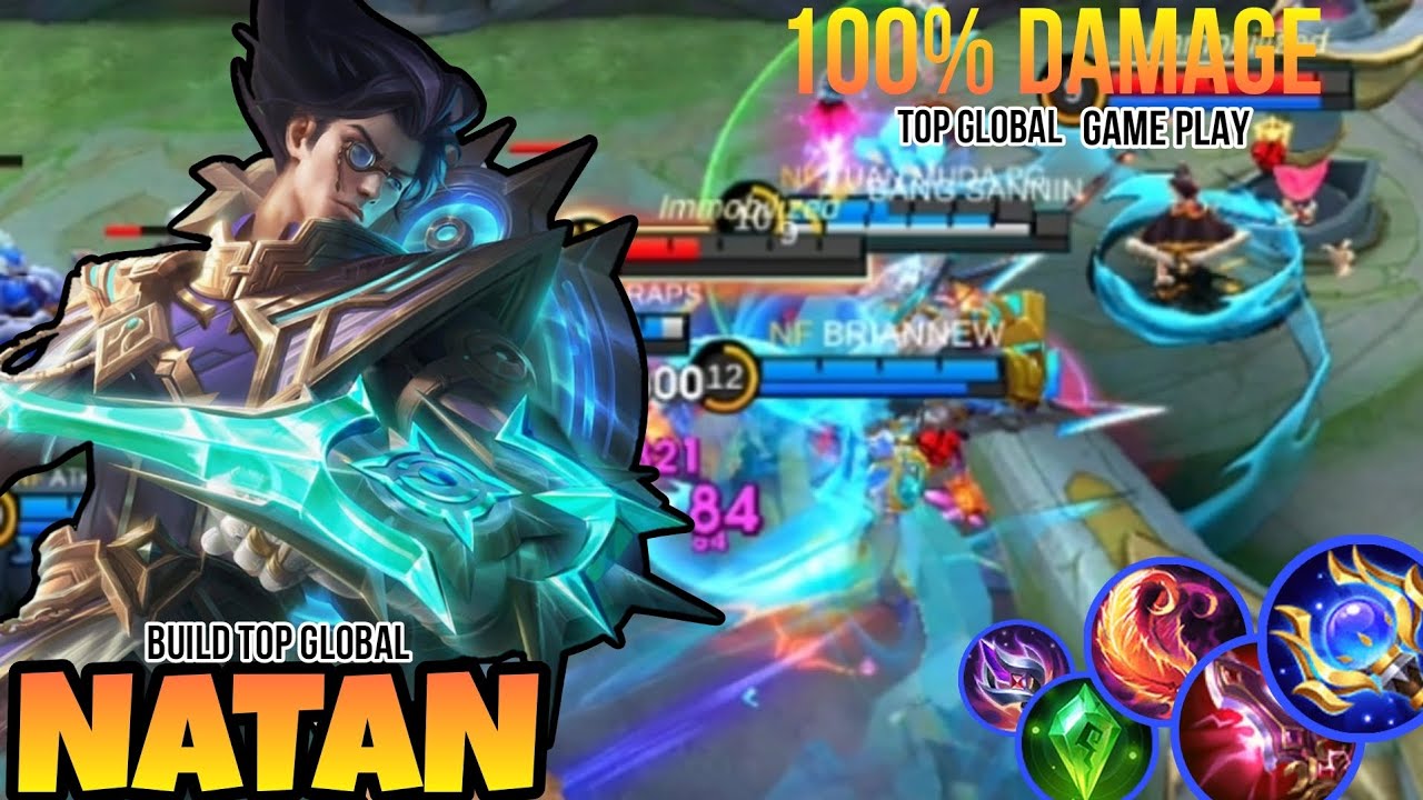 RANK GAME|TOP GLOBAL NATAN GAMEPLAY| BEST BUILD 2024MOBILE LEGENDS ...