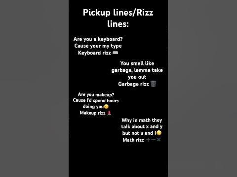 Pickup lines/rizz lines #rizz #sus #pickup #pickuplines #rizzler - YouTube