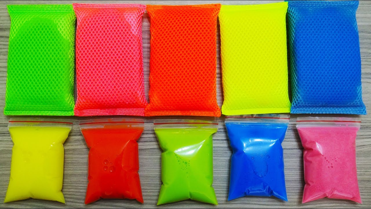 Making Crunchy Slime with Sponges - YouTube