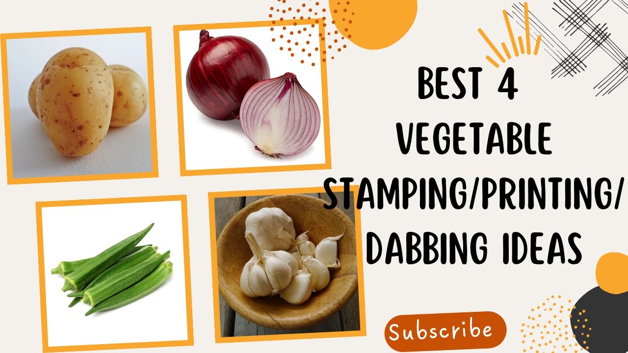 Vegetable stamping dabbing painting|vegetables stamp activity|stamp art ...